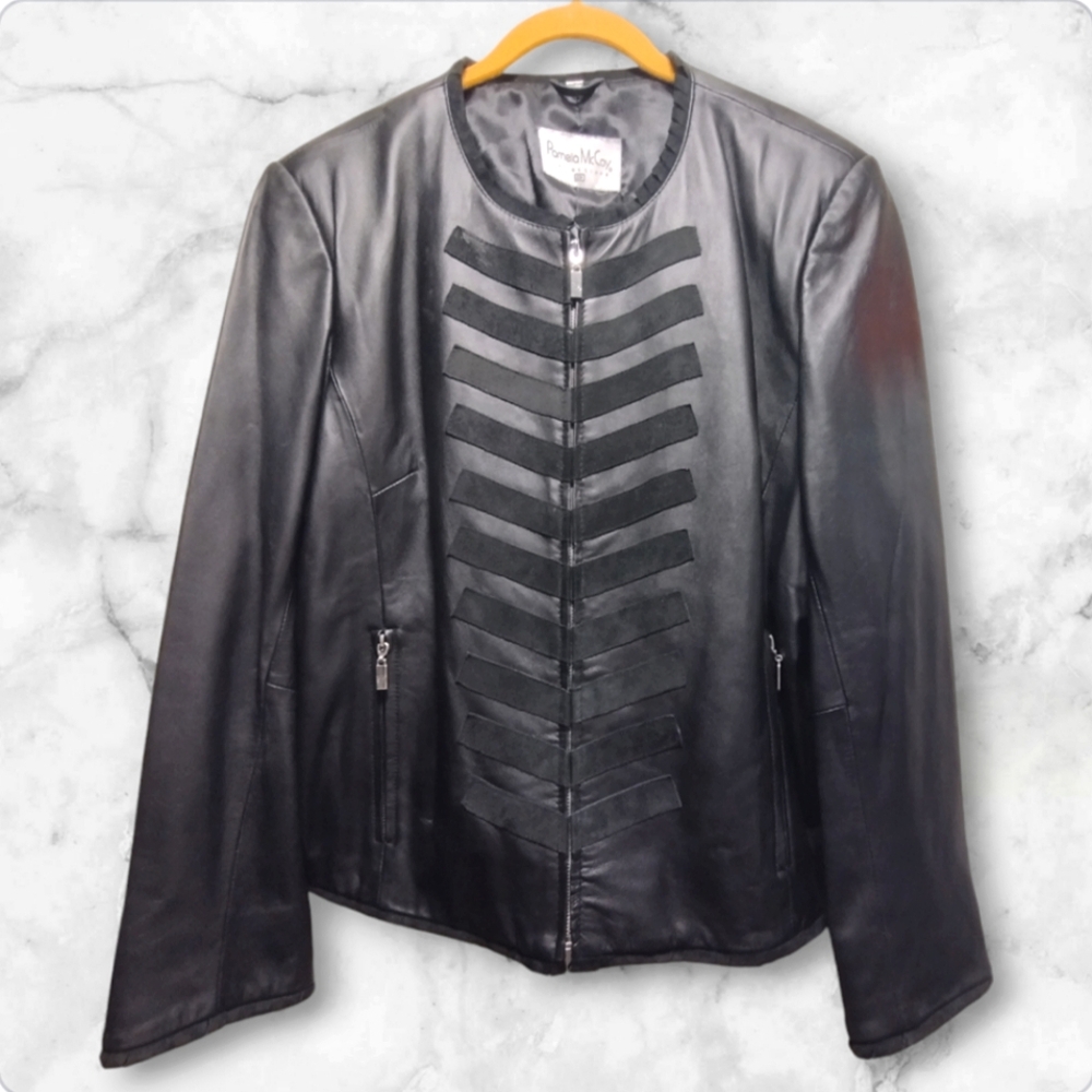 Pam Mccoy Black Leather & Suede Jacket - Gem